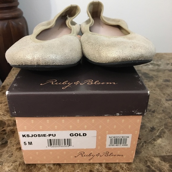 ruby & bloom | Shoes | Ruby Bloom Sparkly Gold Ballet Flats | Poshmark
